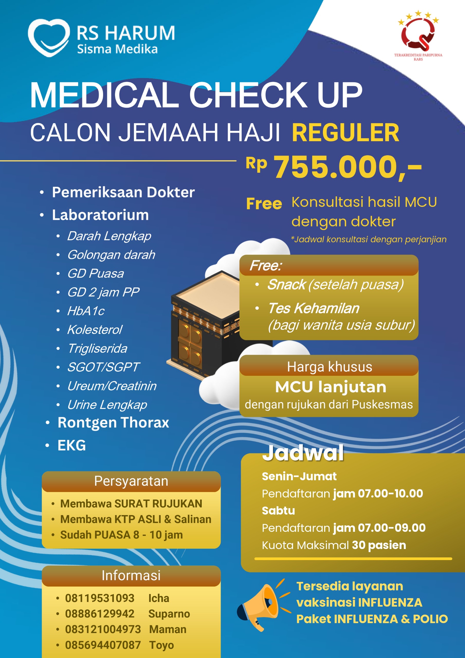 Paket Medical Check Up Calon Jemaah Haji Reguler RS Harum Sisma Medika ...